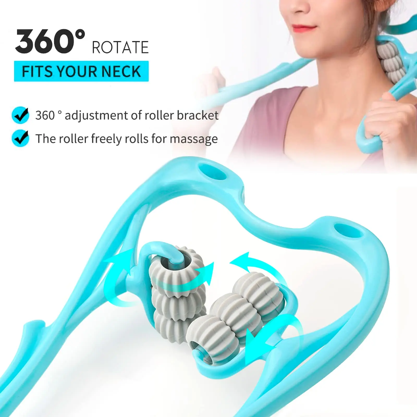 Mr Hot Selling Neck And Shoulder Massage Portable Six Wheels Cervical ...