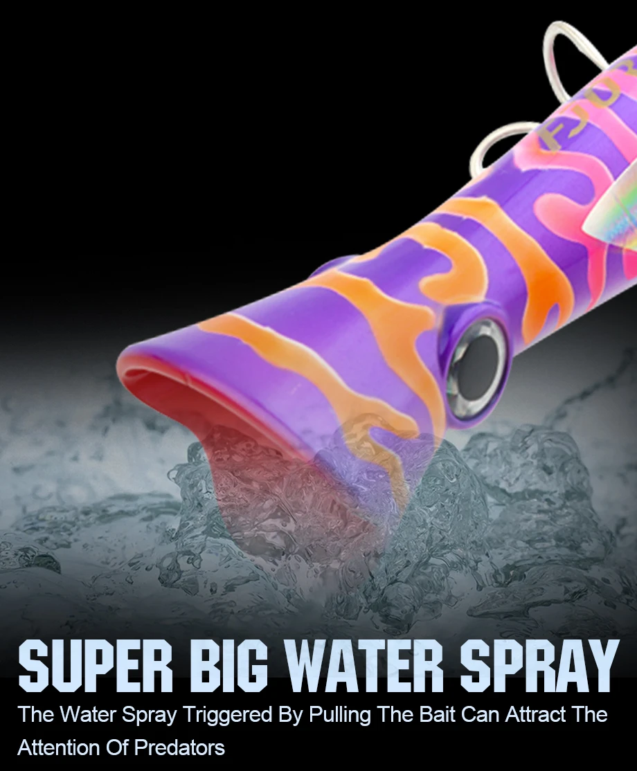 FJORD Squid Popper 82g - Top Water Popping Lure for Saltwater Fishing