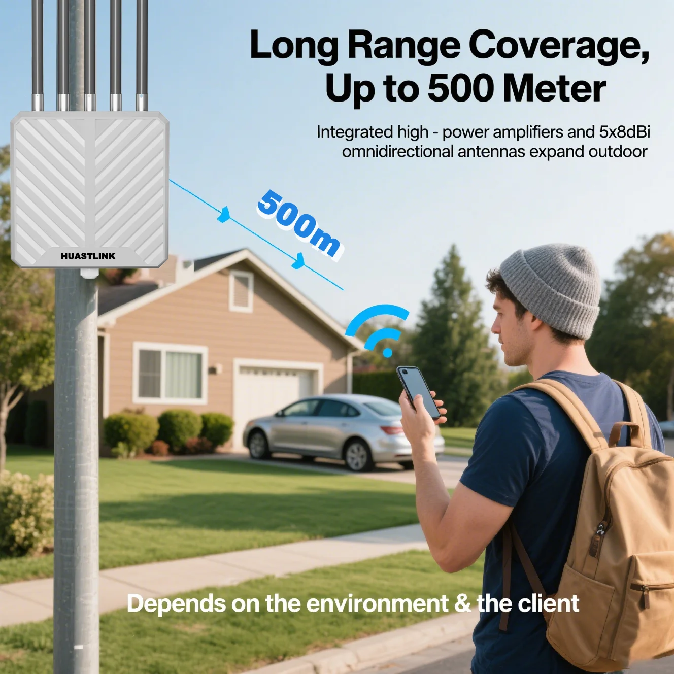Waterproof IP67 Omnidirectional Antenna - 500m Radius