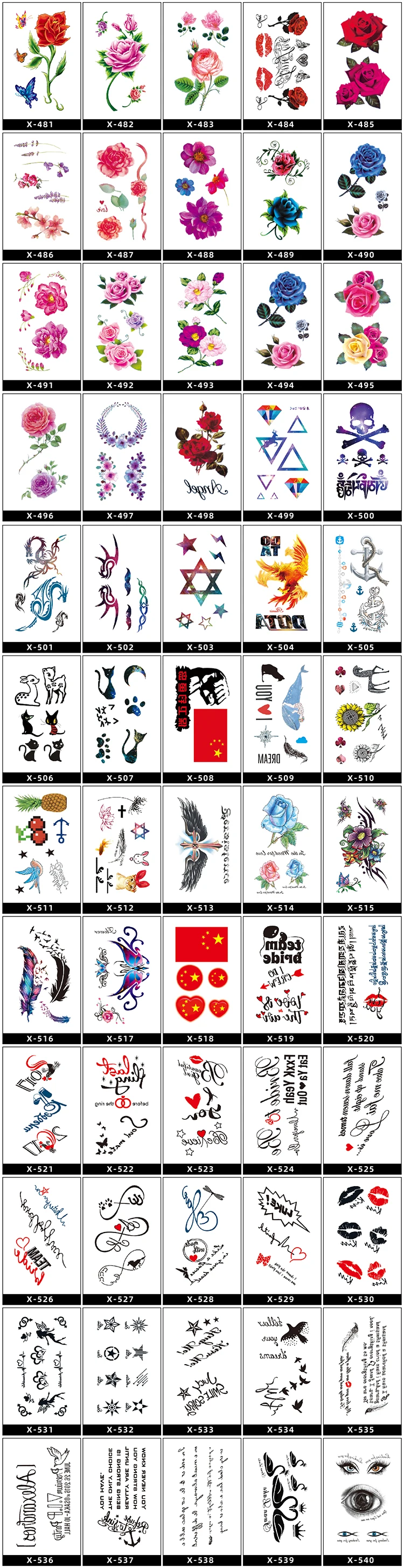 Water Transfer Temporary Tattoo Sticker For Promotional Custom ...