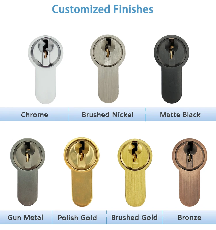 Euro 12 Pins Solid Brass Double Keys Cylinder Security