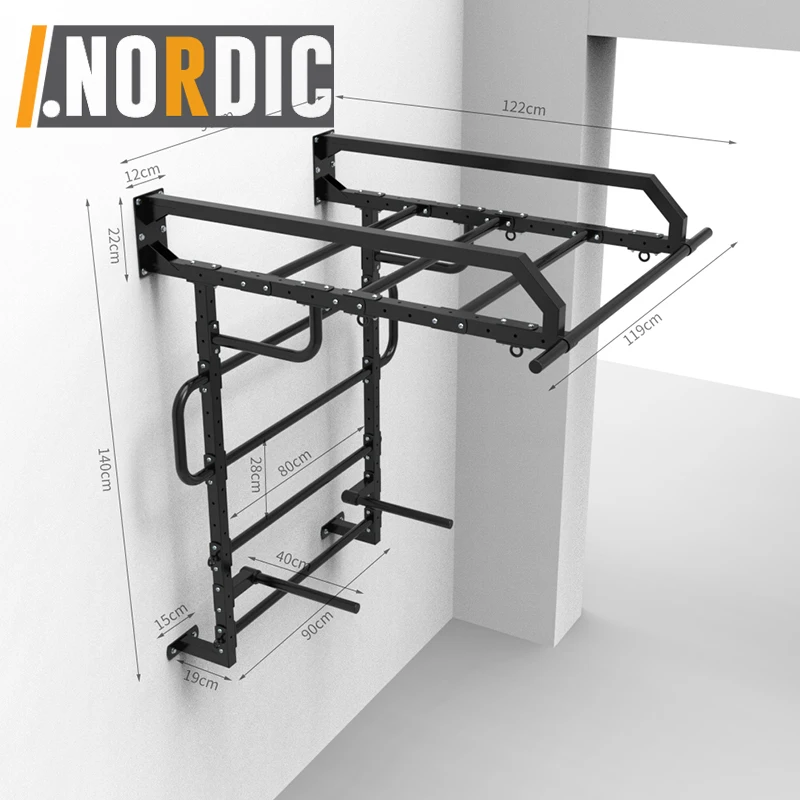 Wall Mount Multi Functional Joist Mount Pull Up Bar Ladder Stall Bar ...