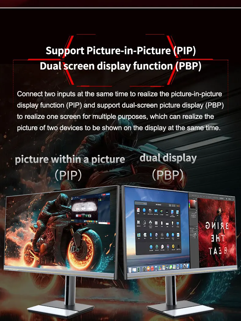 Mini 27" 180hz Led Gaming Monitor 2k Resolution Gtg 1ms Response Time ...