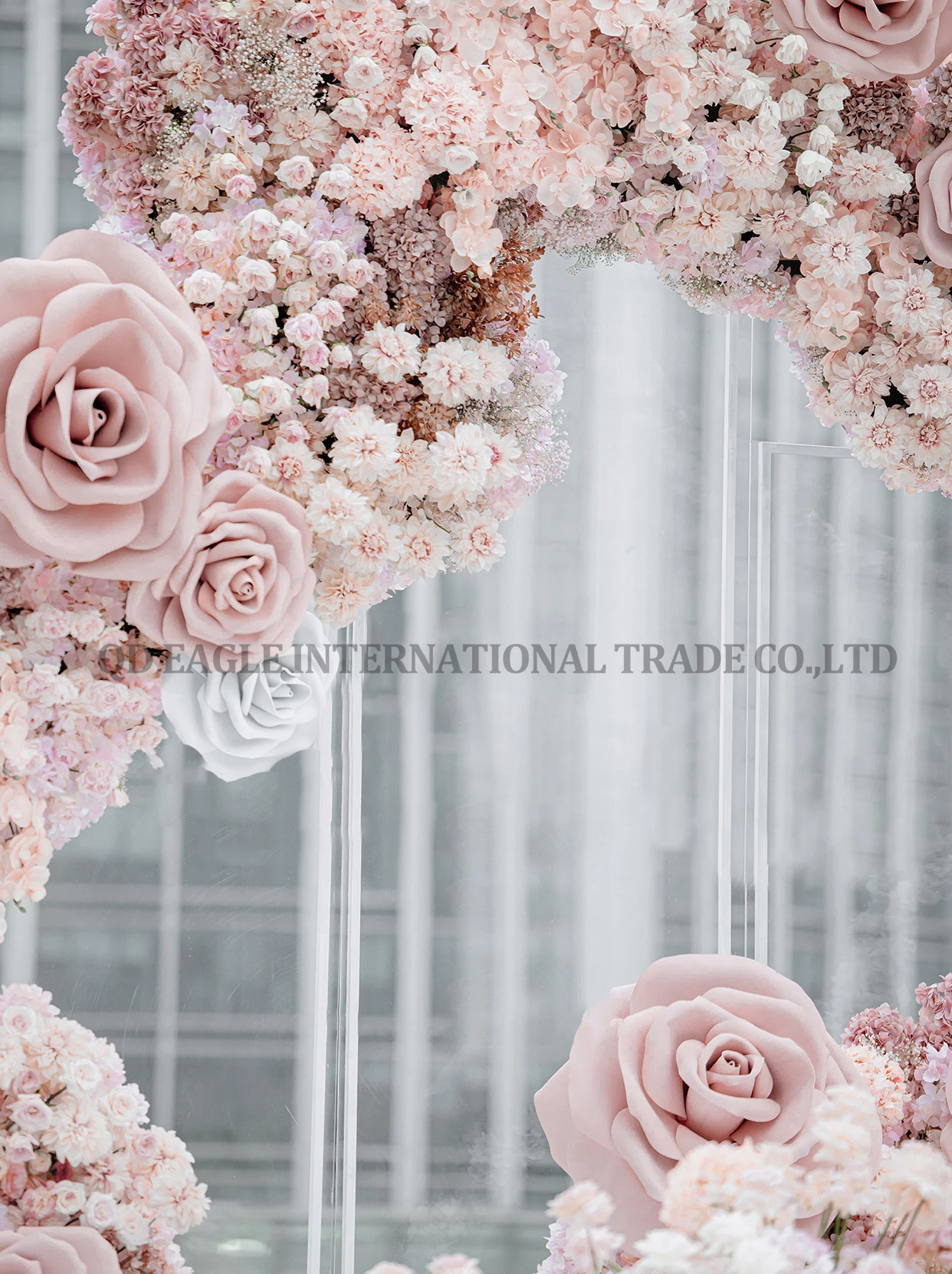 H-014 Wholesale Stem Giant Eva Pink Color Rose Flower For Wedding Party ...