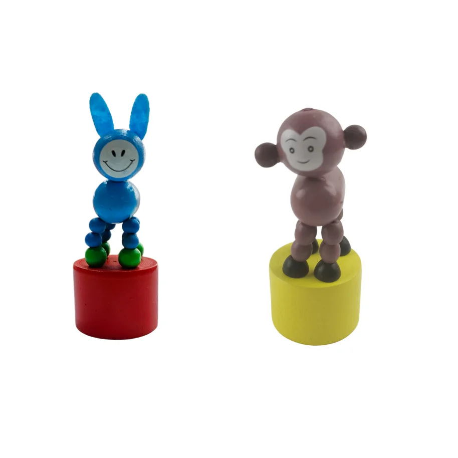 Customized Colorized Cute Cartoon Animals Wooden Finger Push Pop Up ...