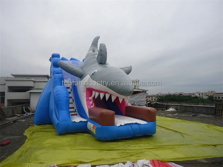 Scary Fun Inflatable Shark Jaws Slide For Kids - Buy Inflatable Jaws ...