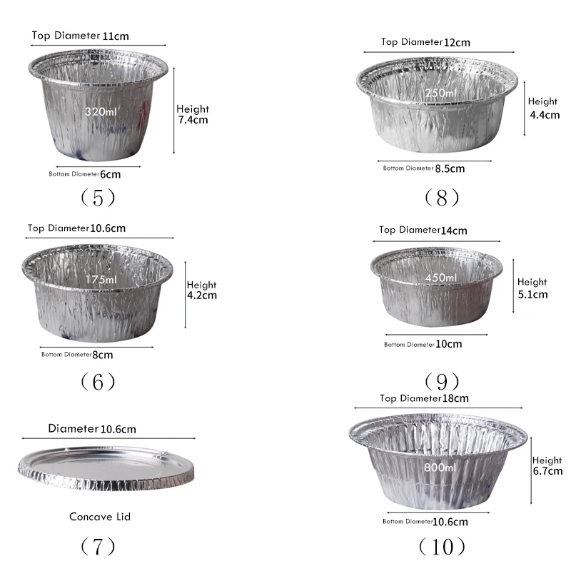 Kairui Disposable Takeout Packaging Box Tin Foil Bowl Baking Cake ...