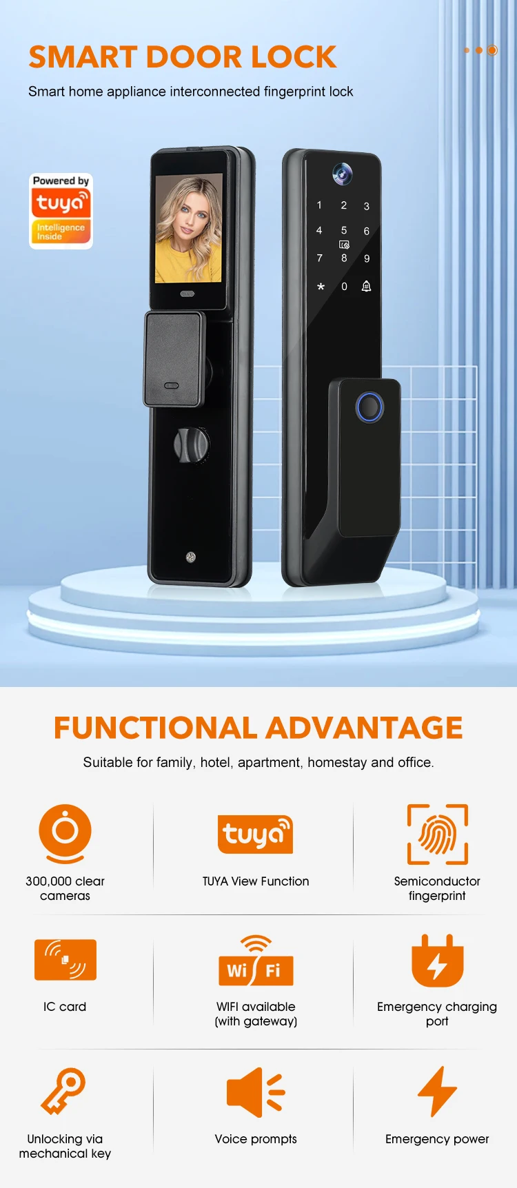 Digital Biometric Fingerprint Push Pull Smart Lock IC Card Password ...