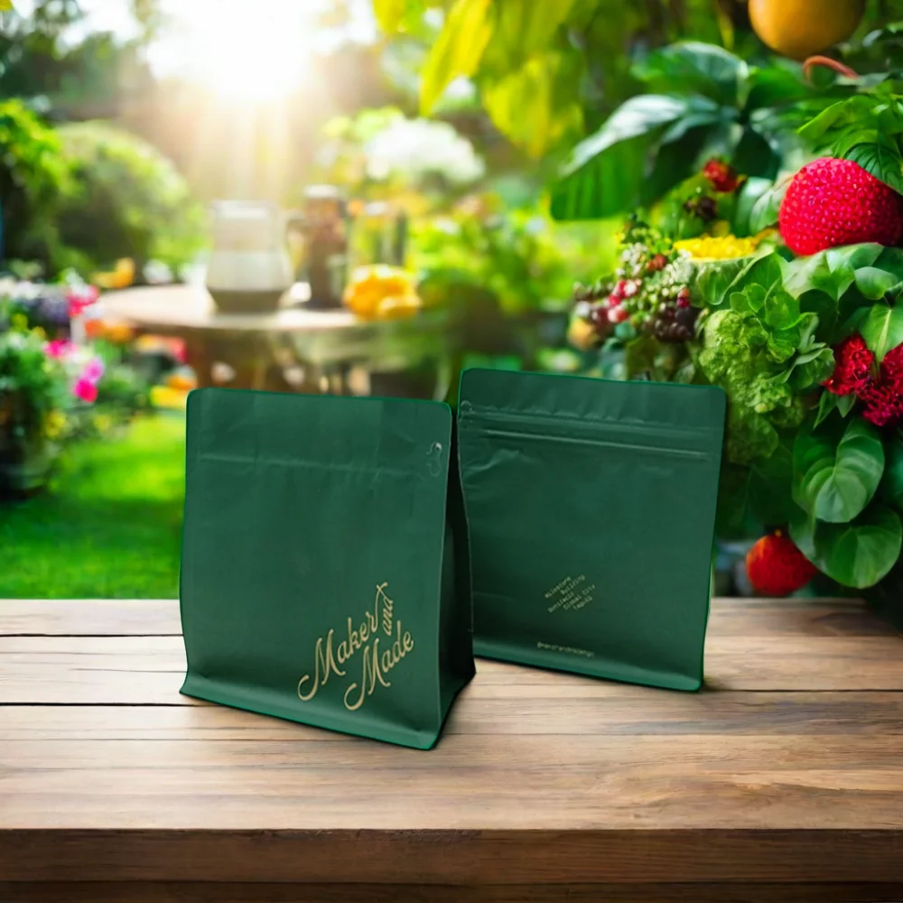 Bio Pla Biodegradable Coffee Bags With Valve And Zipper Custom Paper ...