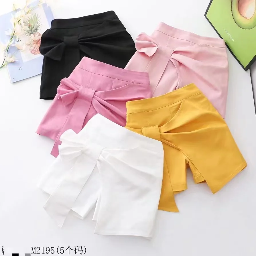 2022 New Spring Children Girl Patchwork Solid Skirt Shorts Yellow 2 Age ...