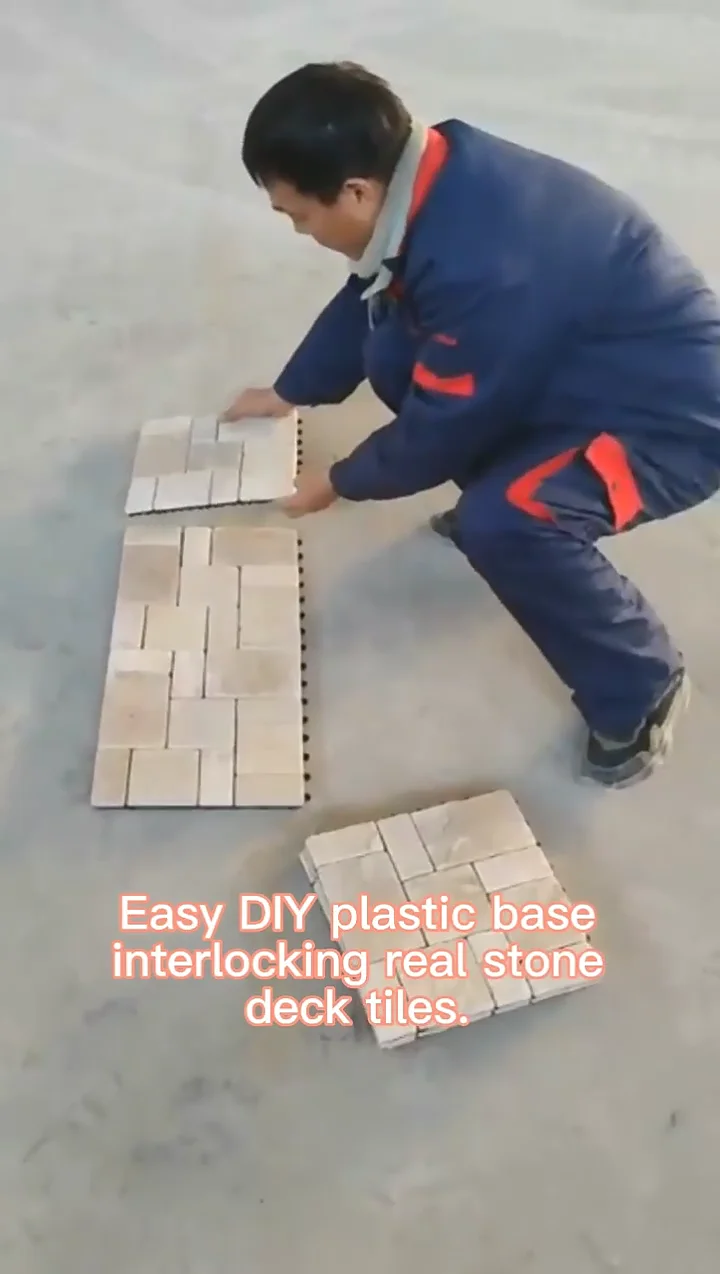 Outdoor Court Balcony Floor Slate Stone Base Plastic Grid Deck Tiles ...