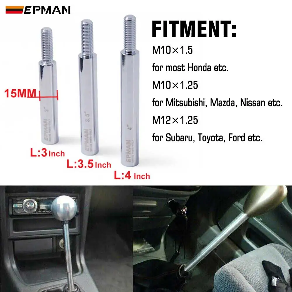 Epman Shift Knob Extension 3in 3.5in 4in Manual Gear Shifter Lever Rods ...