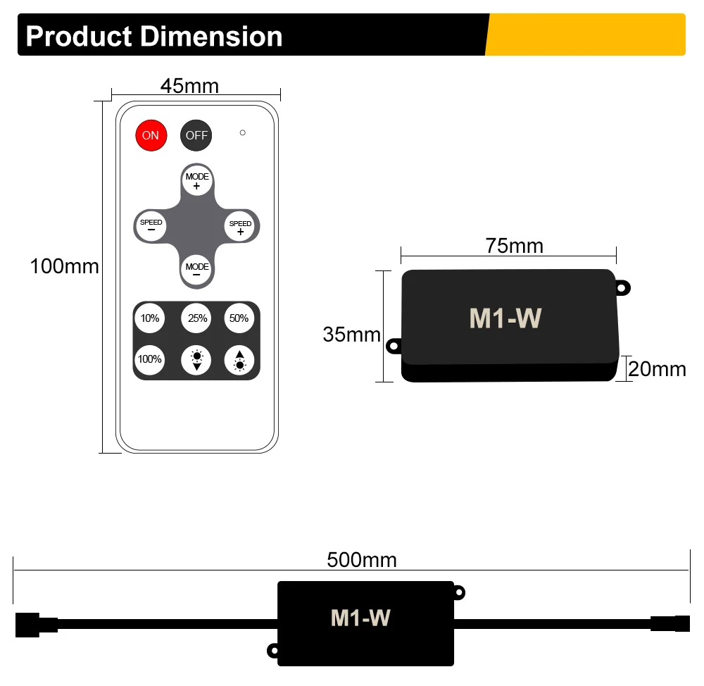 Ip67 Waterproof Led Single Color Controller 1 Channel Dimmer Dc 12v 24v ...