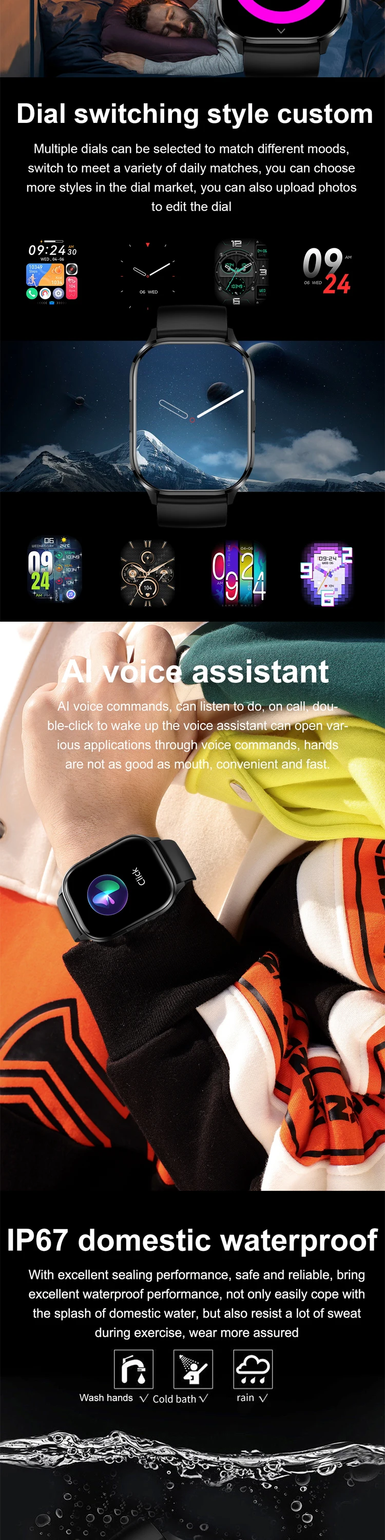 New Amoled 2.01inch Screen Hk21 Smart Watch Bt Call Voice Assistant ...