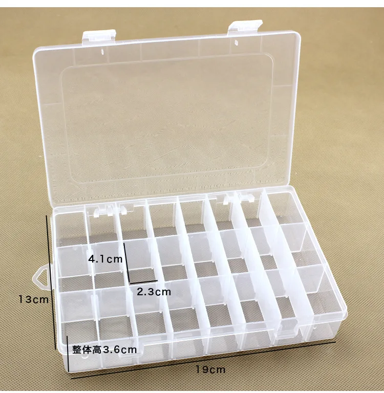 24 Detachable Adjustable Clear Plastic Divided Storage Box - Buy Clear ...