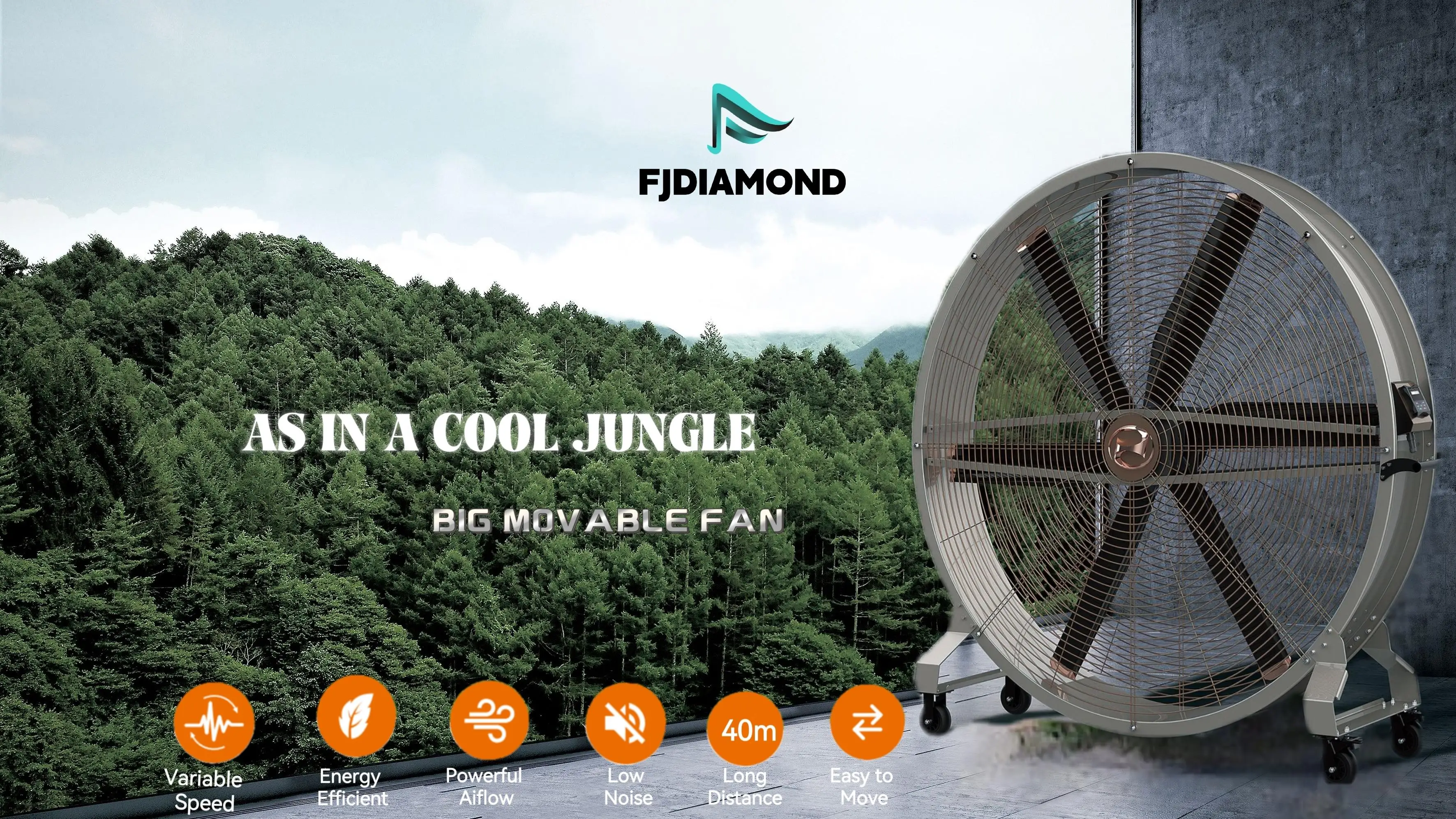 2000mm 80 Inch Industrial Pedestal Fan Movable Fan Quiet Standing Floor ...