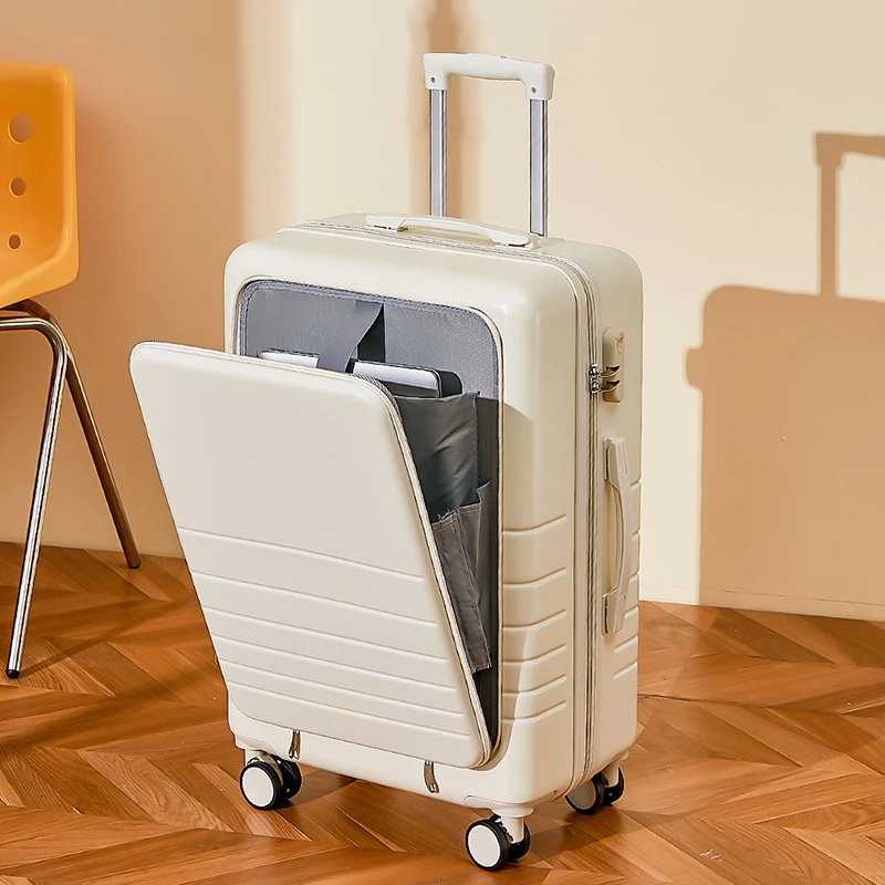Worthfind Front Opening Travel Trolley Hard Shell Carry On Abs Pc ...