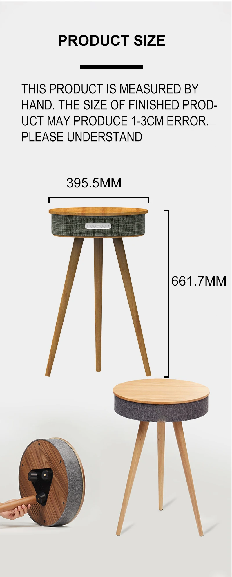 Home Audio Side Table Wireless Charging Coffee Desk Table Bluetooth ...