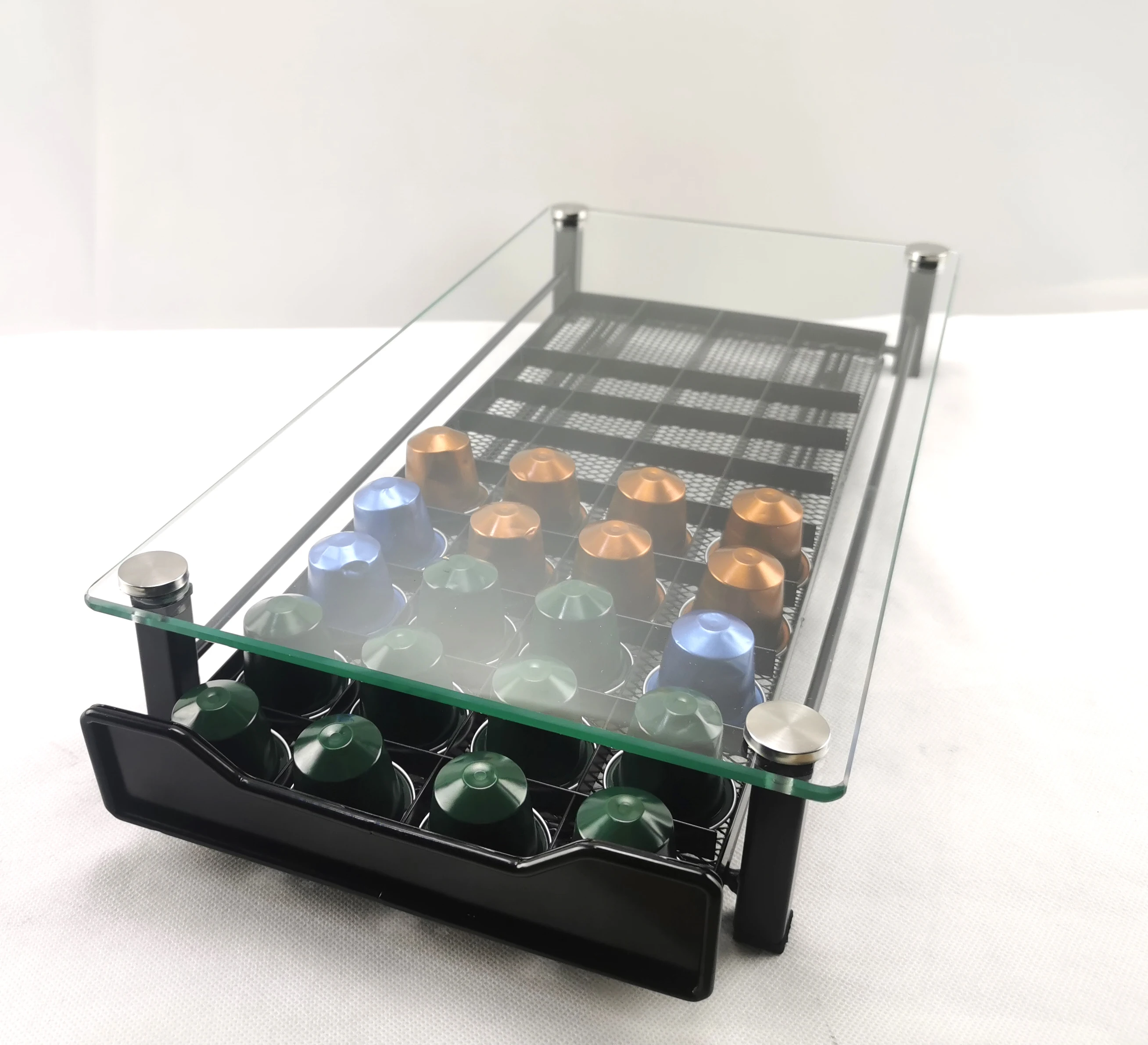 Developed Design 40 Pcs Coffee Capsule Holder Capsules Capacity Glass ...