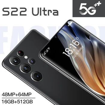 Hot Selling S22+ Ultra Original 7.3inch 16gb+1tb 48mp+72mp Gaming Smart Phone 5g Cell Phone Dual ...