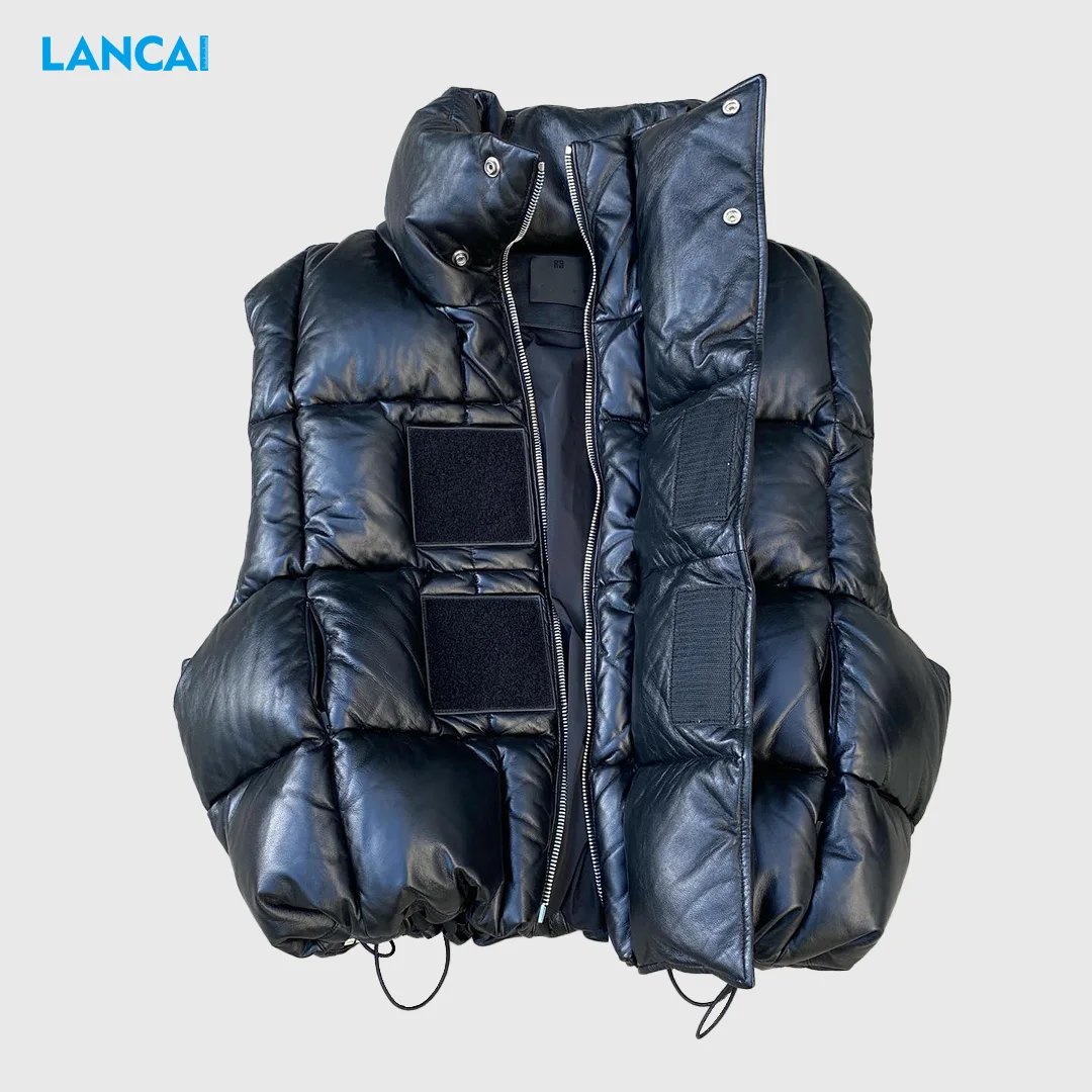 Custom New Design Windproof Puffer Tank Top Vest with Zipper Snap ...