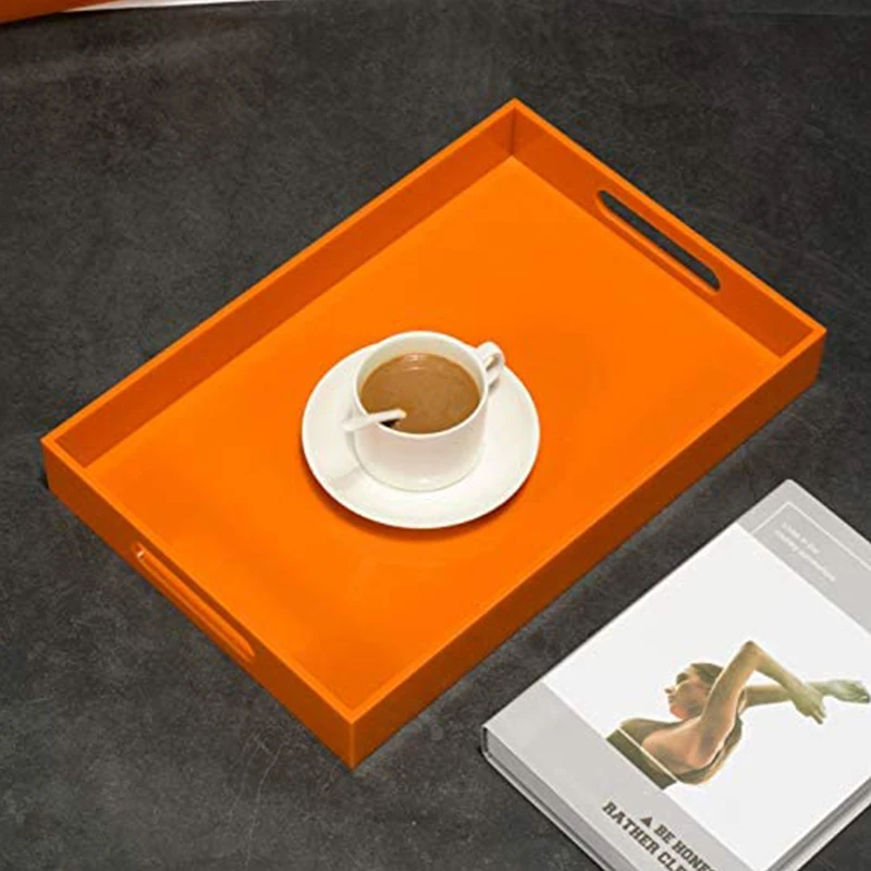 Clear Stacking Acrylic Trays Lucite Tray Serving Tray With Handles ...