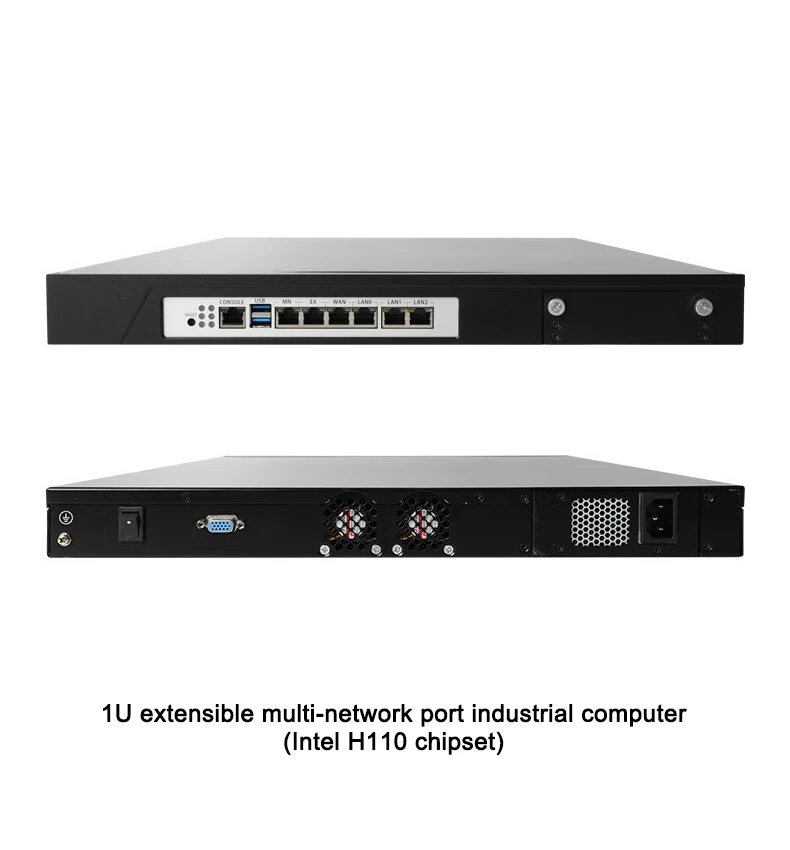 1u Server Processor Heatsink Rackmount Ipc Intel H110 Chipset Mini Pc Firewall 6lan Win Ubun-tu ...