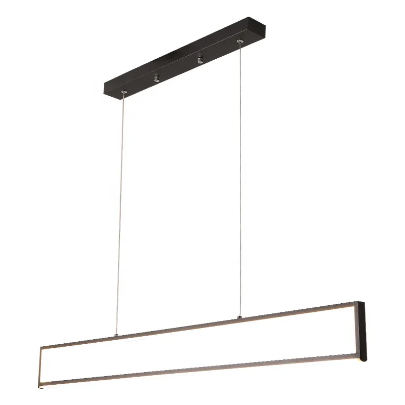 Indoor Home Modern Minimalist Rectangle LED Pendant Lamp High Ceiling ...