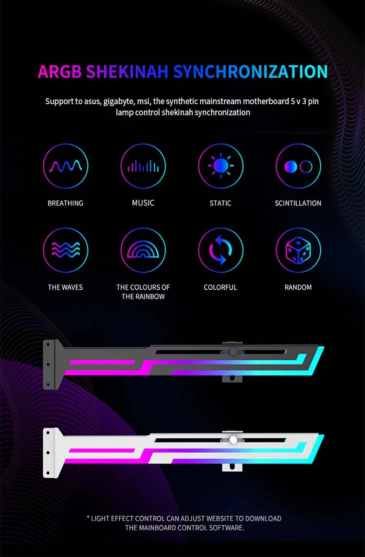 Fashionable 5v Argb Gpu Holder Support Graphics Card Sync - Buy Argb ...