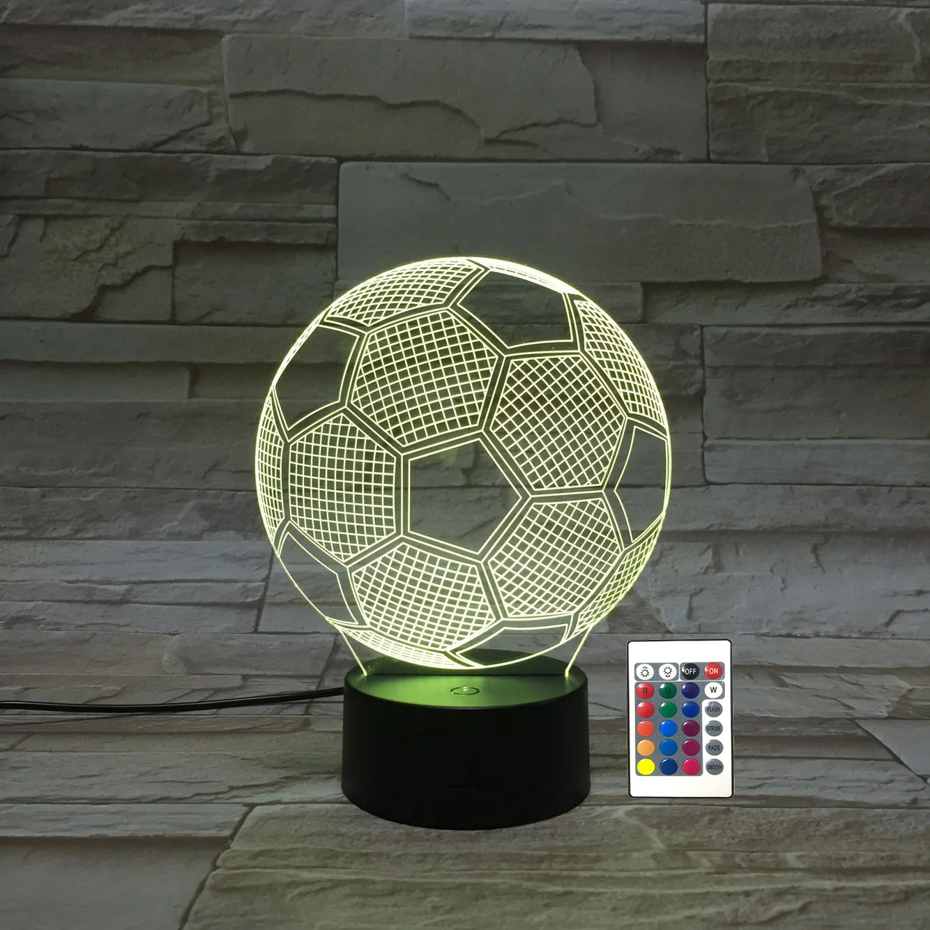 Remote Control Uk Football Shape Led 3d Illusion Lamp Promotional Sport ...