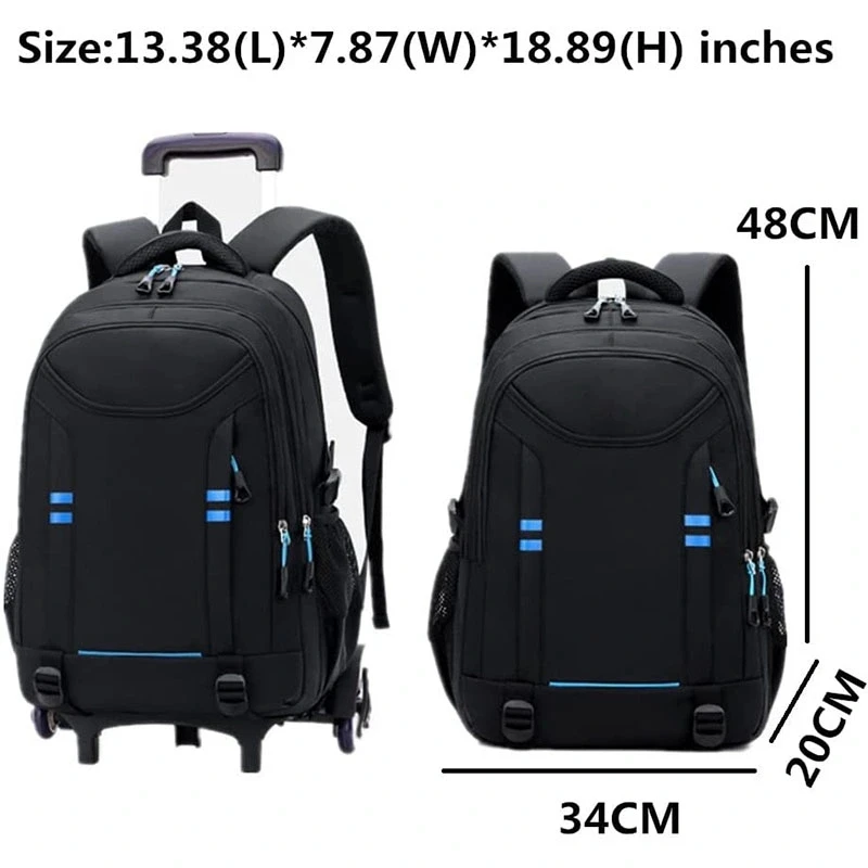 New Fashion Rolling Laptop Backpack Wheeled Computer Bag Custom Student Functional Travel ...
