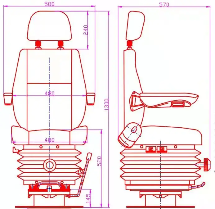 Marine Captain Seating With Adjustable Footrest Marine Driver Seat ...
