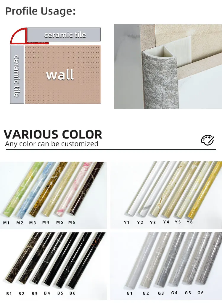 Flexible Plastic Trim L Shape Type Ceramic Edging Strips Marble Tile ...