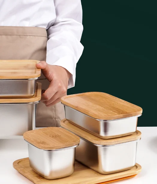 Eco-friendly Ss304 Bamboo Lid Lunch Box,Sealed Outdoor Lunch Box ...