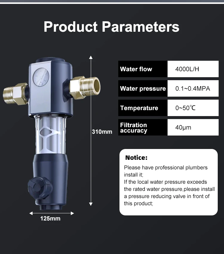NSF High Flow Rate Water Pre-Filter Protective Equipment for Whole ...