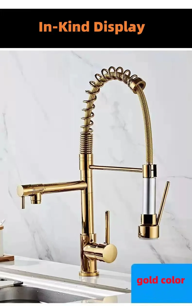 Modern Luxury Single Lever Spring Tap Pull Out Spray Head