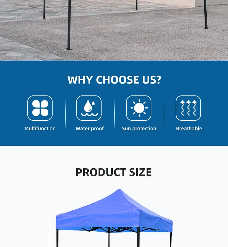 Outdoor Square Tube 2x2 M Pop Up Canopy Portable Trade Show Tent Easy ...