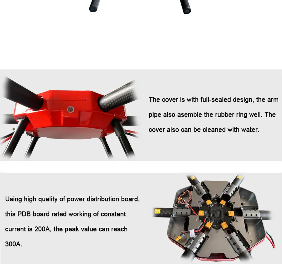 Hexacopter 1300mm Heavy Lift Uav Frame Kit 6-rotor Drone Delivery ...