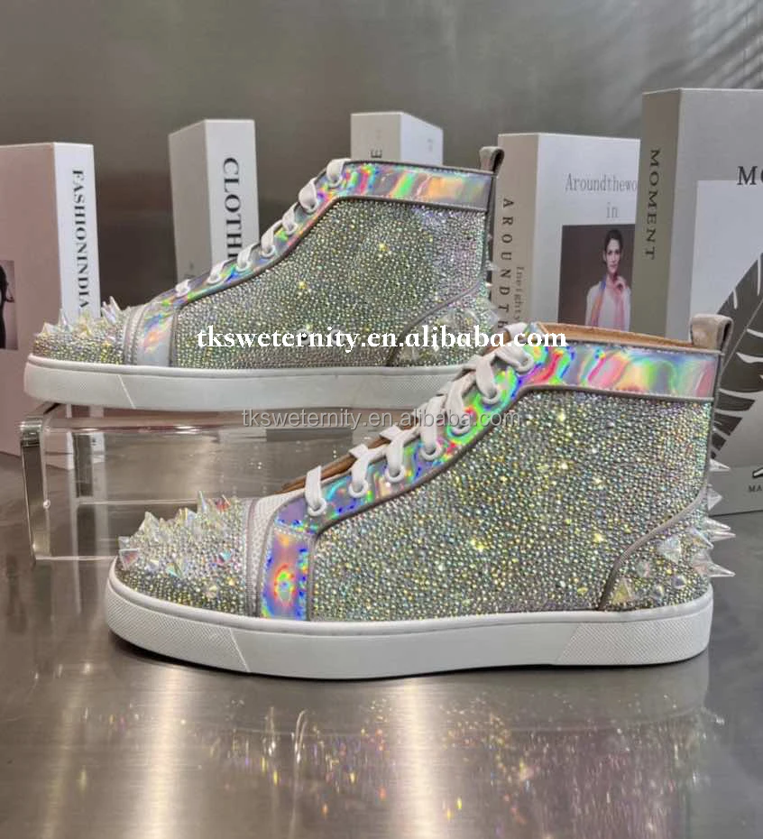 Calfskin Genuine Leather Top Quality Luxury Red Bottom Shoes Rivets ...