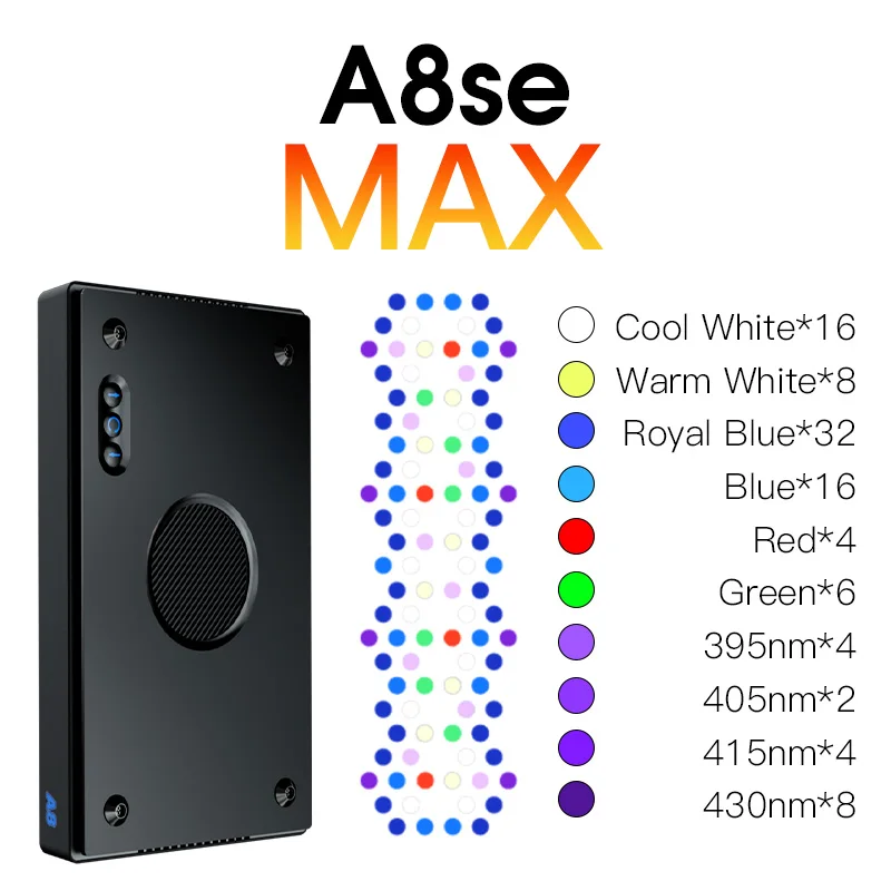 Wholesale A8se A8pro Max 240w Full Spectrum Led Aquarium Light For Saltwater Tanks Odm