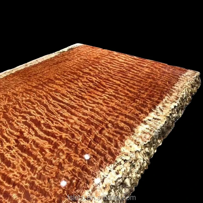 Modern Style Solid Wood Bubinga Slab Table from Gaboon