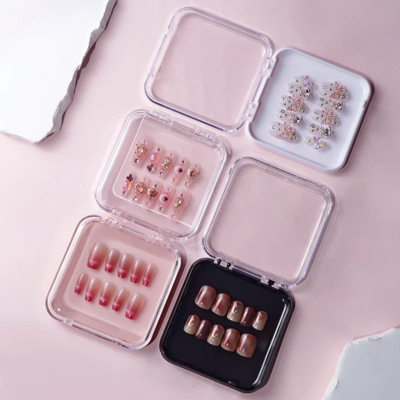 Press on nails empty packaging box new customized logo nail storage and ...