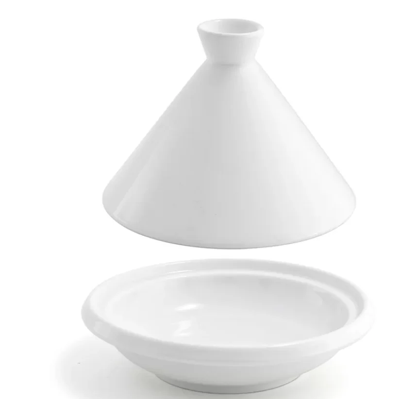 White Porcelain Tagine - Moroccan Cooking Pot with Lid