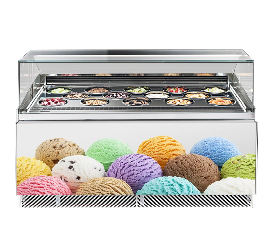Pozzetti Gelato Showcase - Elegant Commercial Upright Freezer