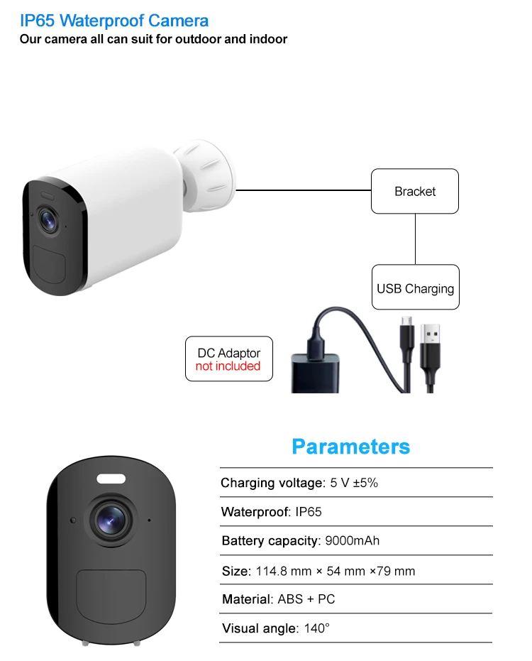 OEM ODM Intelligent HD Resolution IP65 Home Security Camera