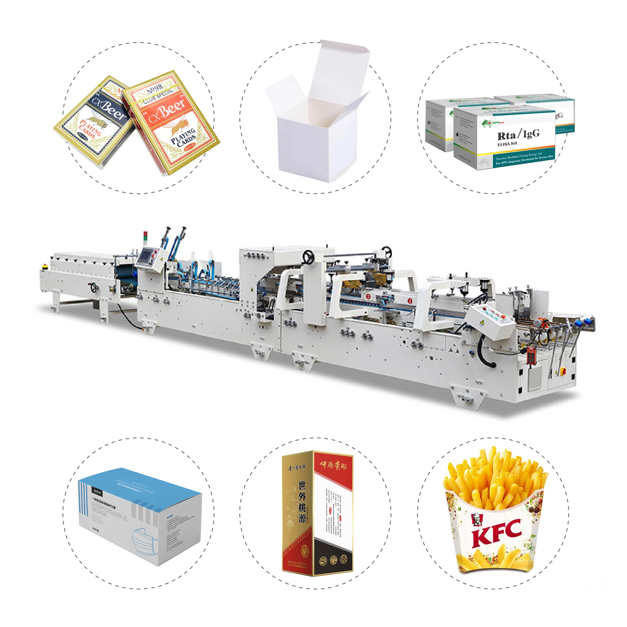 Sfg-ag600 Food Packaging Folding And Gluing Machine For Corrugated A/b ...