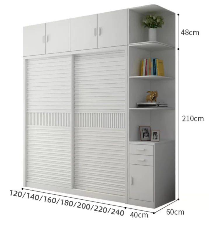 Factory Price Minimalist Detachable Wooden Shutter Door Wardrobe With ...