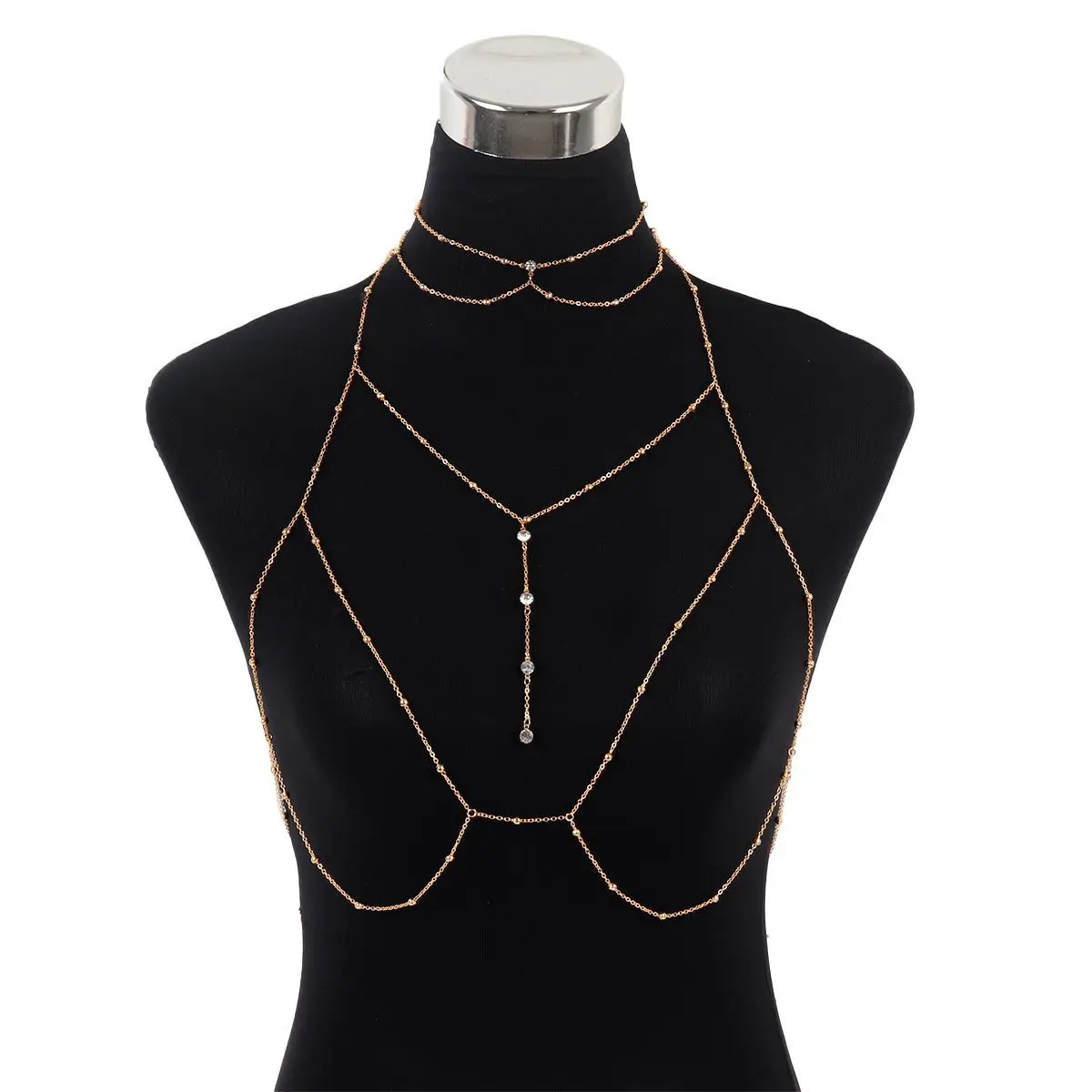 Sexy choker simple fashion body chain chest chain three-dimensional ...