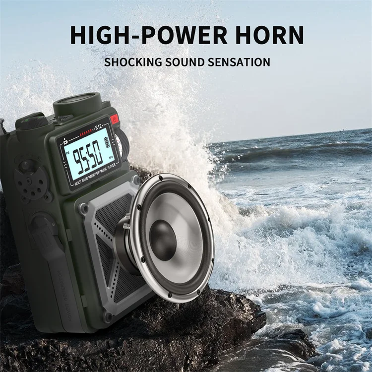 Small Radio AM/FM/SW/NOAA Weather Retro Solar Crank Radio with BT 5.1 ...