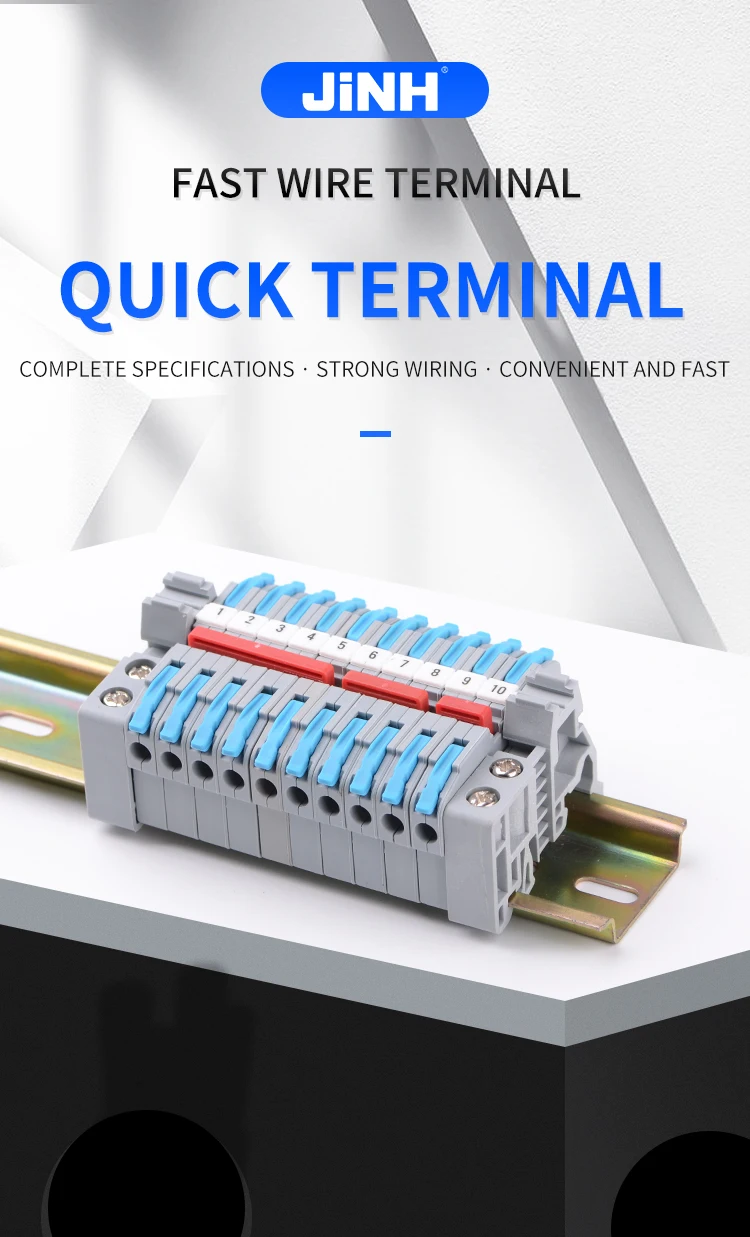 Din Rail Push In Spring Quick Cable Terminal Blocks Easy To Connect ...